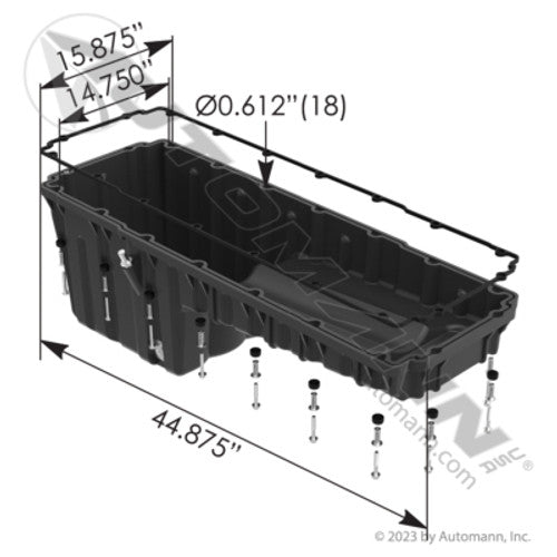 Automann 802.46296 Oil Pan Detroit Diesel DD13 – Diesel Parts Center